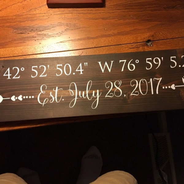 Personalized Wedding Gift | GPS Sign | Custom Coordinates Sign | Mother ...