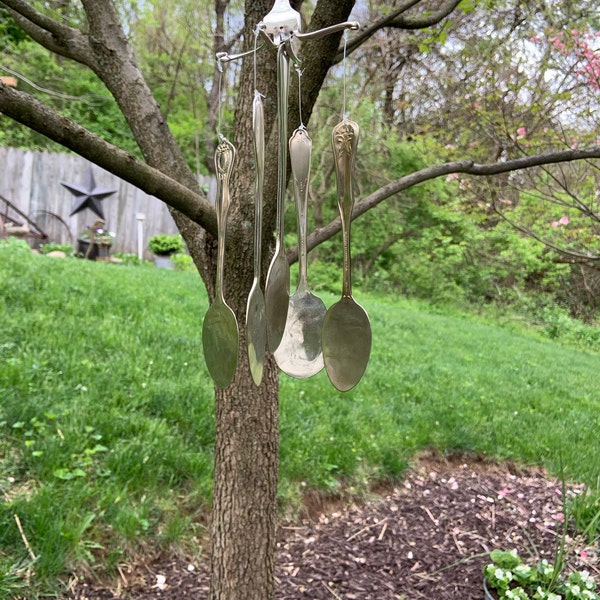 Beautiful 5 Spoon Wind Chime Made With Antique Silverware - Etsy