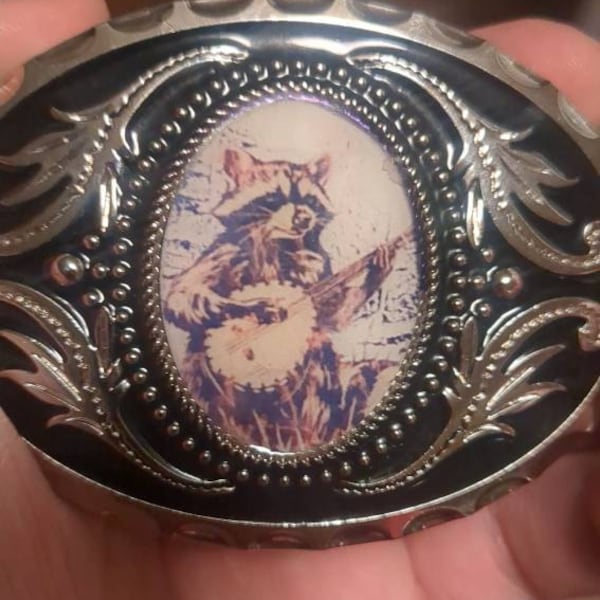 Cowboy Riding Jackrabbit Belt Buckle - Western Style Beautiful Silver ...