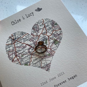 Special Location Map Card Personalised Anniversary Card | Etsy UK