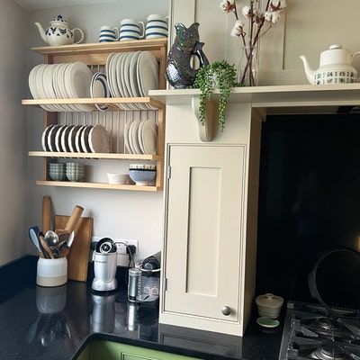 Handmade Solid Wood Plate Rack - Etsy UK