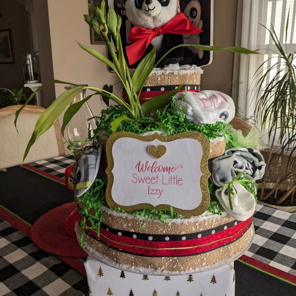 Welcome Baby Girl Tag-diaper Cake Sign-baby Girl Centerpiece-its A Girl ...