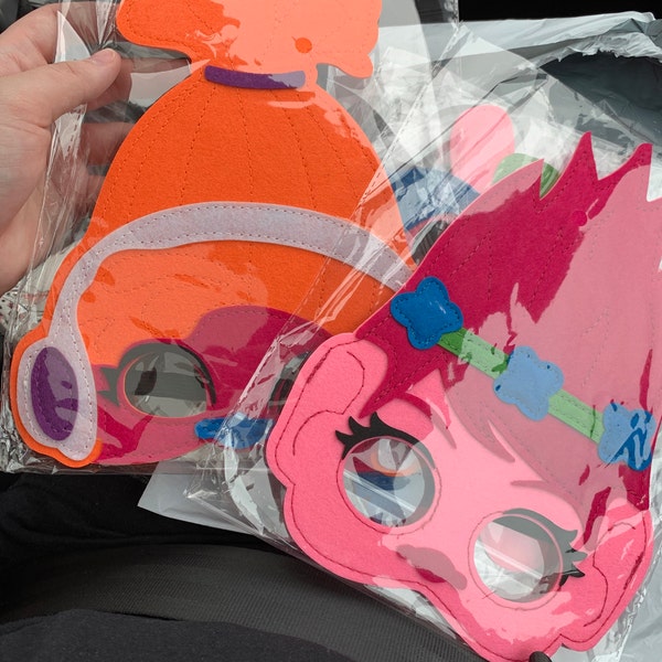 Personalized Trolls Felt Masks! Trolls World Tour Birthday Party Favors ...