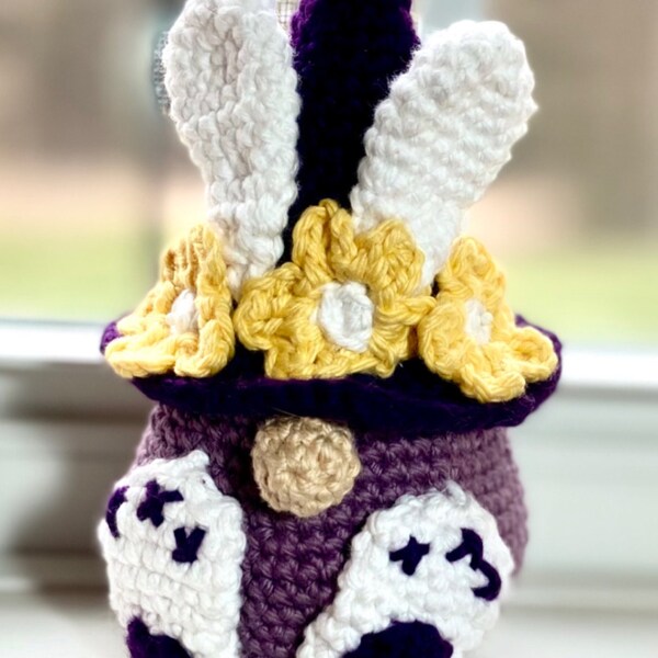 Easter Crochet Pattern Bunny Keychains With Crochet Flowers, Crochet ...