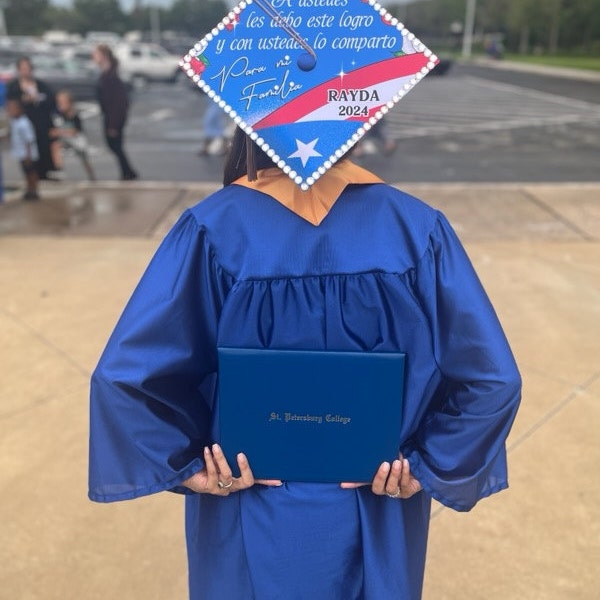 Personalized Puerto Rico Grad Cap Topper Para Mi Familia, Custom Flag ...