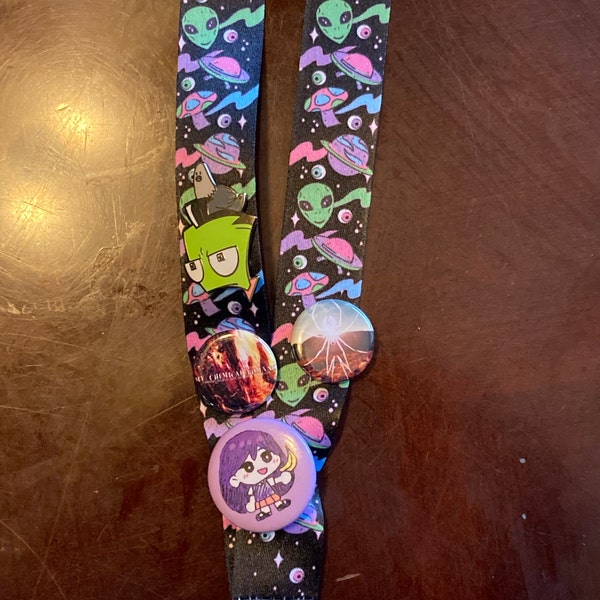 Funky Psychedelic Alien Rave Space Lanyard W/ Lobster Clasp, Breakaway ...