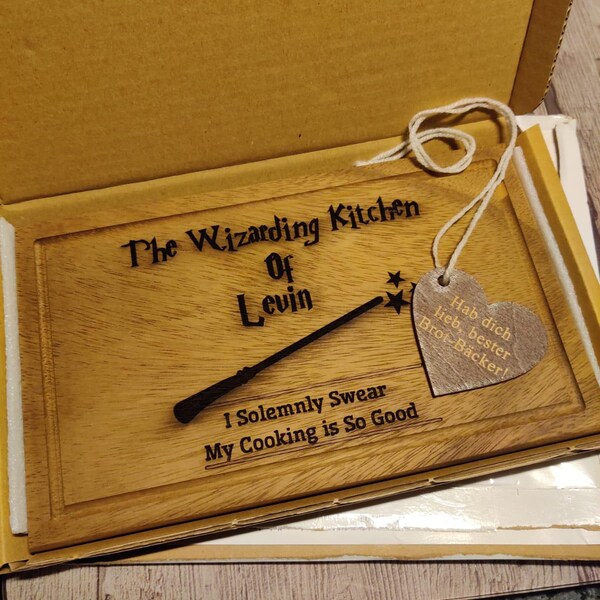 The Wizarding Kitchen of Personalized Wizard Quote Cutting Board 'eat ...
