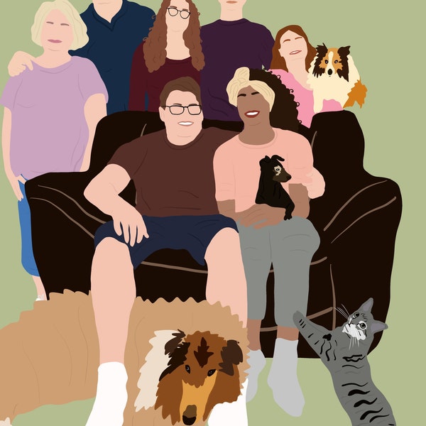 Custom Minimalist Digital Portrait, Faceless Portraits Custom Portrait ...