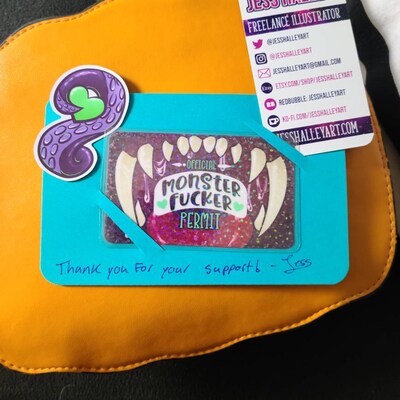 Monster Lover/ Fker Permit Laminated Holographic - Etsy