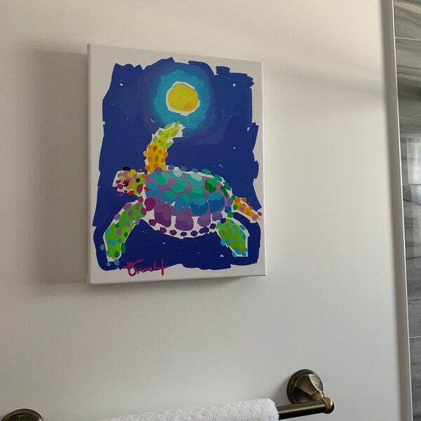 Preppy Sea Turtle Art Print Wall Art Matisse. Metal Wall Art, Animal ...