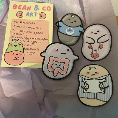 Stoma/ileostomy Bean Sticker 5cm Gloss Sticker Chronic - Etsy Canada