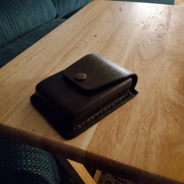 Handmade Leather Playing Card Case: Personalized Poker Card Holder - Etsy
