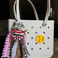 Bogg Bag Tassel and Charm, Bookbag Tag, Diaper Bag Tag, Custom Colors ...