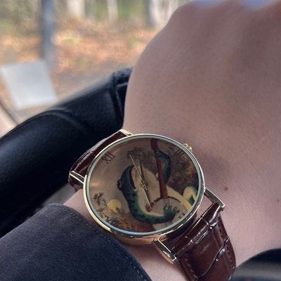 Frog Playing Guitar Leather Watch, Frog Music Ladies Watch, Unisex ...