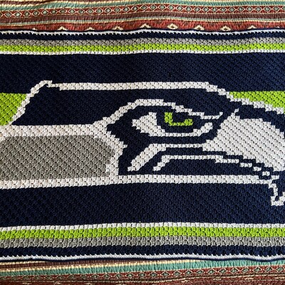 Pattern, Seattle Seahawks Queen Blanket C2C Crochet Graph and Written ...