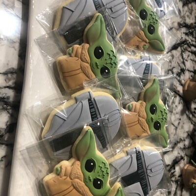 Baby Yoda and Mandalorian Cookies - Etsy
