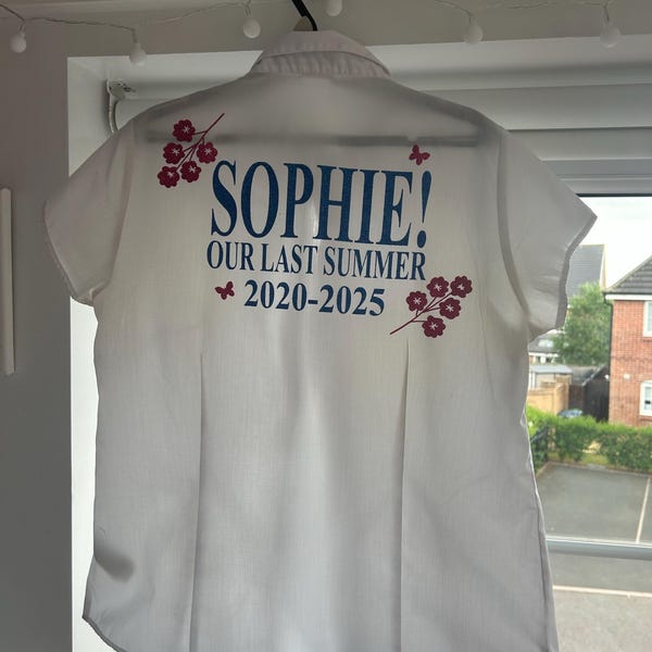 Personalised Leavers Shirt Iron on - Our Last Summer! - Leavers Day ...