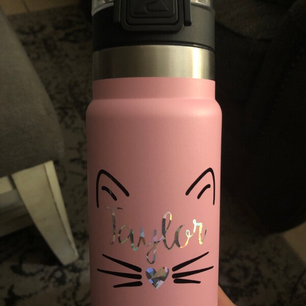 Personalized Cat Name Vinyl Decal Sticker Tumbler Cups Laptop iPad ...