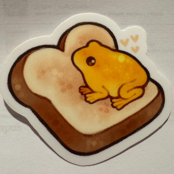Froggy Bread Sticker / Toad Toast Sticker / Cute Frog Sticker / Laptop ...