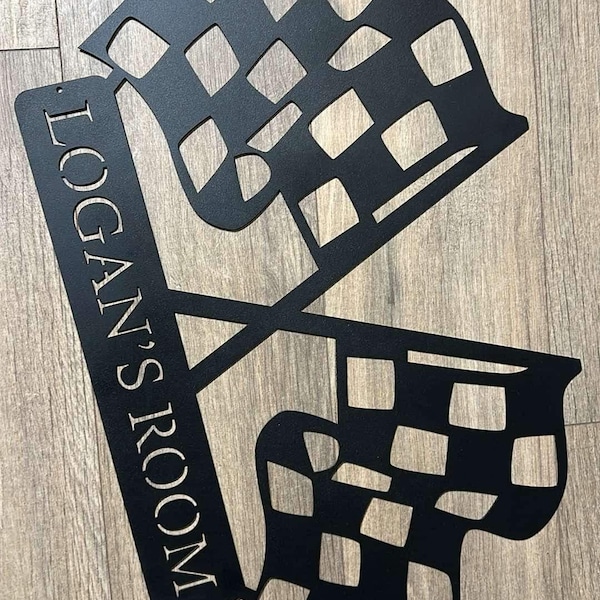 Custom Checkered Flag Racing Sign, Checkered Flag Monogram ...