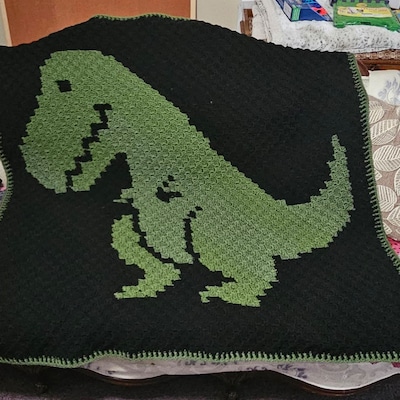 Dinosaur Kids Afghan C2C Crochet Pattern, Written Row by Row, Color ...