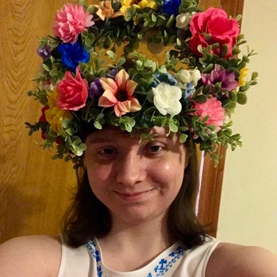 Midsommar May Queen Crown, Flower Crown With Arch, Giant Flower Crown ...