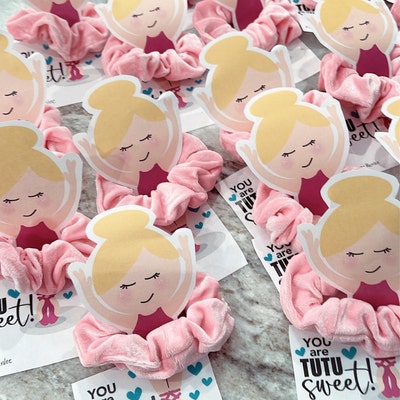 Printable Ballet Scrunchie Cards You Are Tutu Sweet Blonde Haired ...