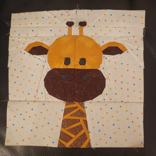 Cute Giraffe Quilt Block, FPP Pattern, 4 Sizes (PDF Pattern) - Etsy