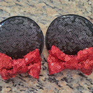 Minnie Mouse Ears Hair Clip Minnie Mouse Ear Clips Mickey - Etsy