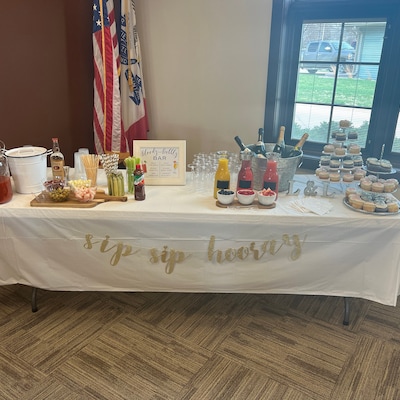 Sip Sip Hooray Banner, Celebration Banner, Drink Table Banner, Gold ...