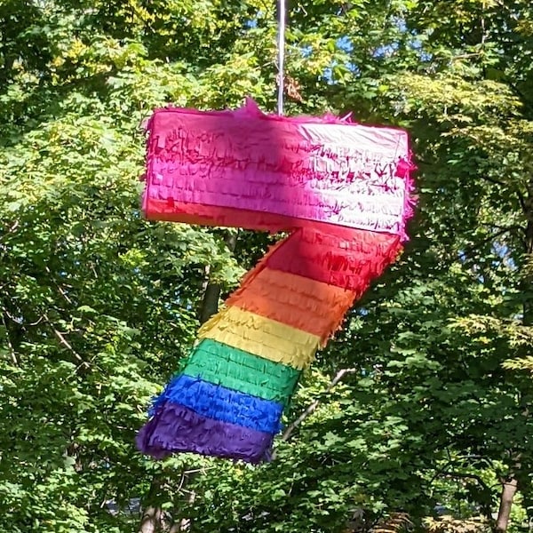 Sale! Ready to Ship! 20” Tall Handmade Custom Number Six Pinata Rainbow ...