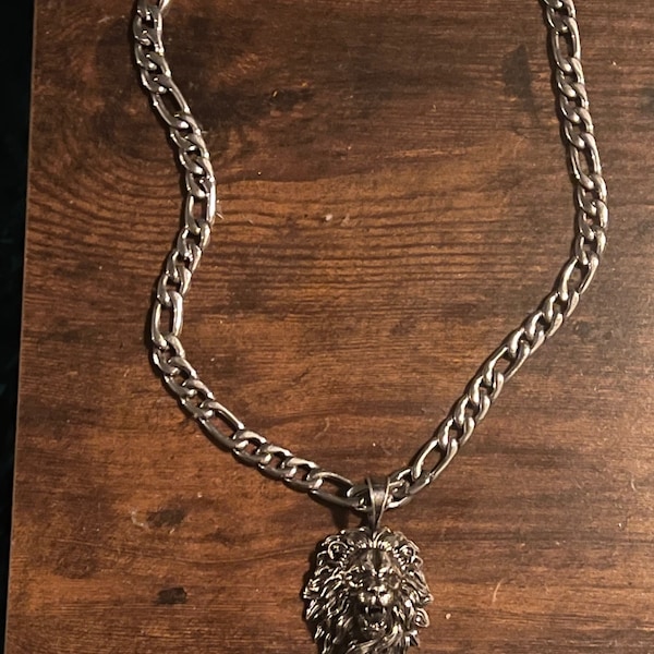 Personalized Big Size Roaring Lion Men Pendant, Angry Lion Pendant for ...