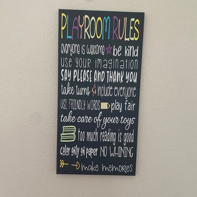 Kids Rules Sign for Wall Personalized Playroom Rules Sign for - Etsy