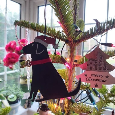Black Labrador Christmas Tree Decoration - Etsy