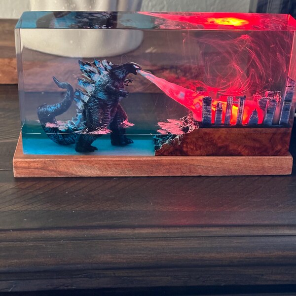 Orca Whale and Diver Resin Lamp, Killer Whale Night Light,epoxy Resin ...