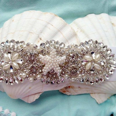 Beach Wedding Sash Belt, Sarfish Sash, Starfish Bridal Belt, Beach ...