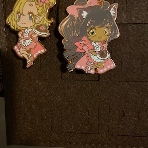 Waifu Cafe 2 Rose Gold Plated Hard Enamel Pin, Pyonko's Pink Cafe ...