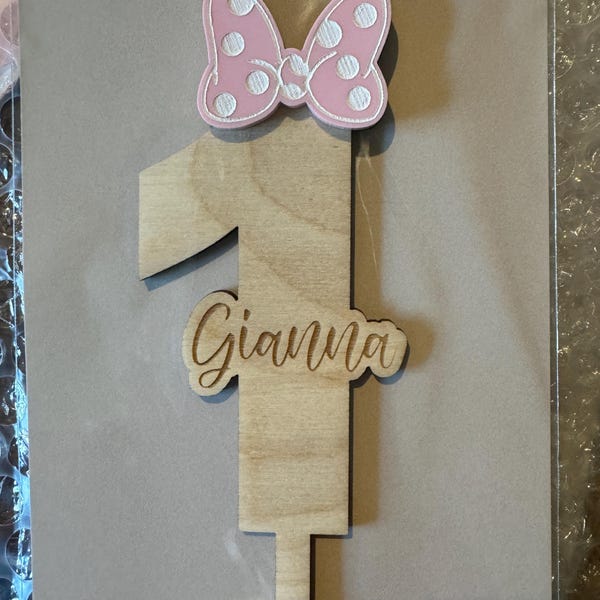 Ribbon Bow Cake Topper Personalized Customized Smash Cake Topper First ...
