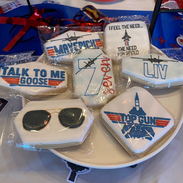 Top Gun Themed Birthday Cookies - Dozen - Etsy
