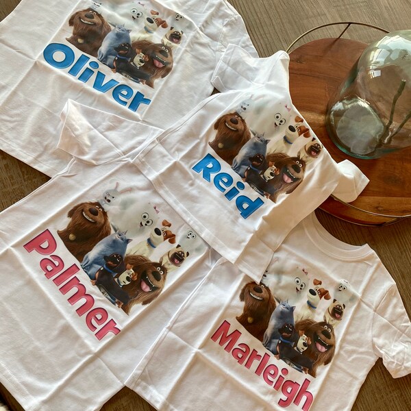 Secret Life of Pets...white Short Sleeve Birthday Shirt* - Etsy