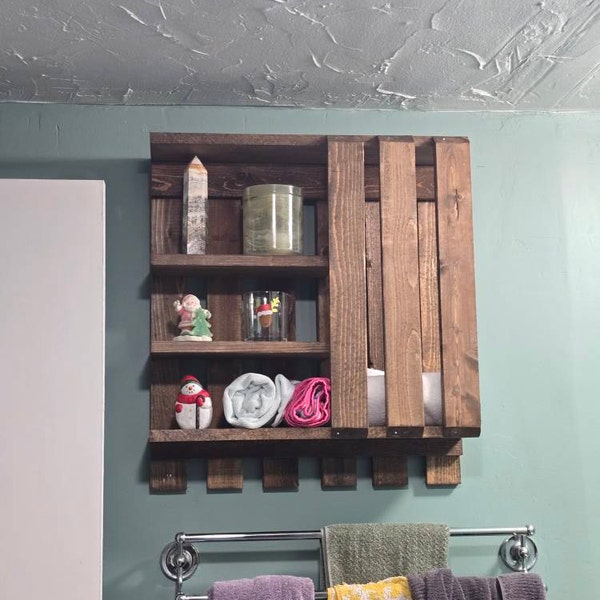 Handmade Farmhouse Bathroom Shelf: Rustic Over-the-toilet Storage - Etsy