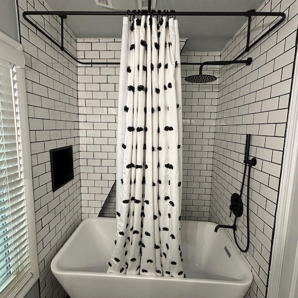 Rectangle Shaped 360 Degrees Shower Curtain Rod for Bathroom, Fitting ...