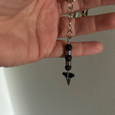 Beaded Fossilized Shark Tooth Keychain - Etsy