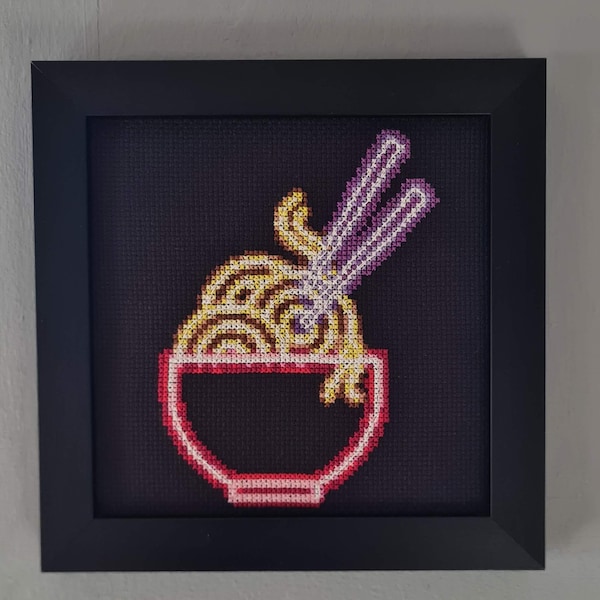 Neon Ramen - Neon Sign Cross Stitch Pattern Pdf for Beginners - Etsy