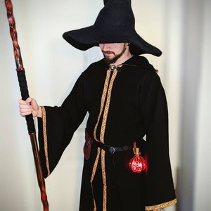 Wizard Hooded Mantle, Mage Sleeved Cloak, Sorcerer Robe, Witch Cosplay ...