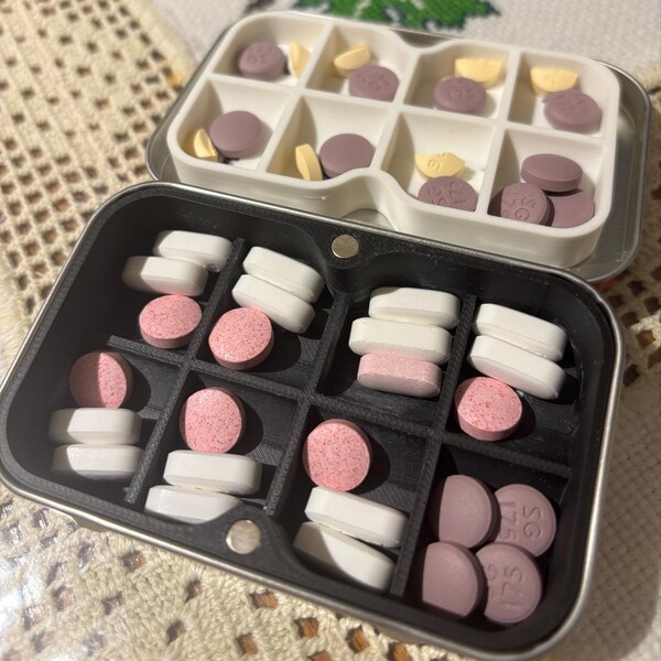 Altoids Tin Day & Night Pill Organizer Insert: 3D Printed Magnetic ...