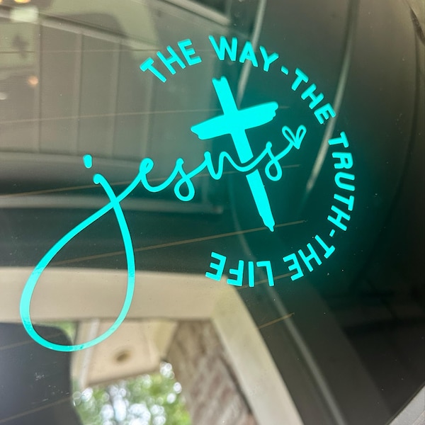 Jesus the Way Decal, Cross Decal, Christian Decal, God Car Decal ...