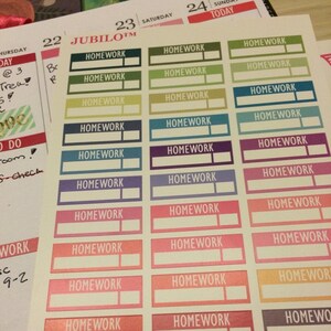Planner Stickers -homework Labels - Fits Erin Condren and Happy Planner ...