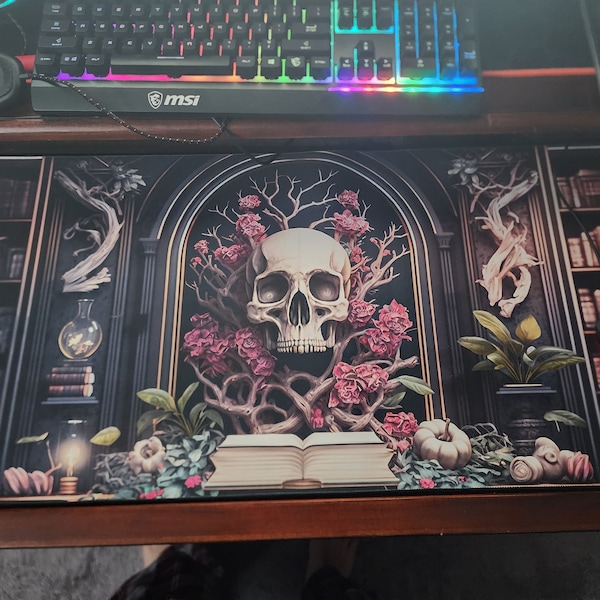 Extra Large Mousepad, Dark Academia Library Writing Desk, Gothic Mouse ...
