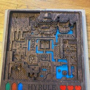3D Hyrule Video Game Map Laser Cut Wood Multilayer Custom - Etsy